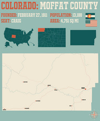 Map of moffat county in colorado Royalty Free Vector Image