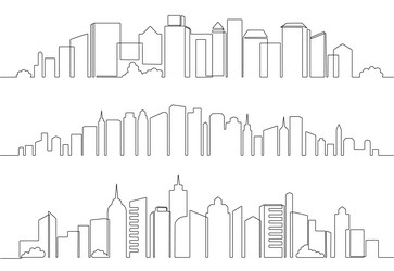 City building line art template Royalty Free Vector Image
