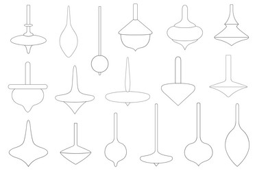 Collection of different spinning tops Royalty Free Vector