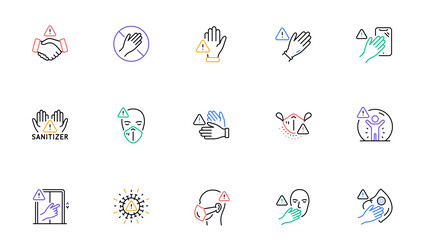 Touch warning icons stop face wear medical Vector Image