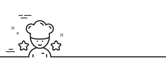 Best chef line icon stars ranking sign minimal Vector Image