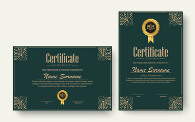 Dark classic certificate award template Royalty Free Vector