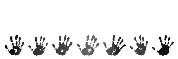 Hand print set isolated on white background black Vector Image
