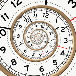 Spiral clock watch Royalty Free Vector Image - VectorStock