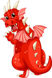 Little red dragon cartoon character funny animal Vector Image