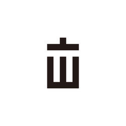 Letter u rubbish bin geometric symbol simple logo Vector Image