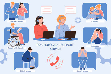 Psychological support collage Royalty Free Vector Image
