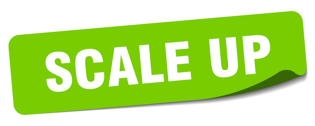 Scale up sticker scale up label Royalty Free Vector Image