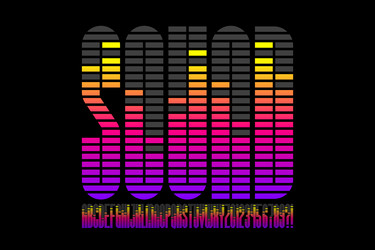 Radio wave style font alphabet letters and numbers