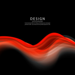 Abstract red wave design element on dark Vector Image
