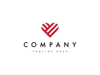 Minimal abstract apple fruit love heart line logo Vector Image