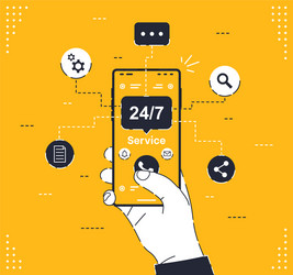 Customer service 24-7 service concept Royalty Free Vector