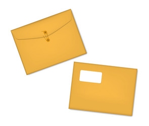 Closed paper envelope file folder with string Vector Image