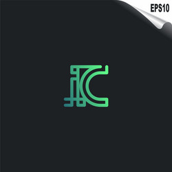 Ic initial monogram logo circle rounded Royalty Free Vector