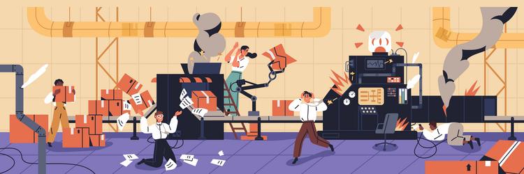 Manufacturing industry accident emergency worker Vector Image