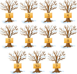 Kids catching numbers on the tree Royalty Free Vector Image