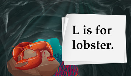 Flashcard letter l is for lobster Royalty Free Vector Image