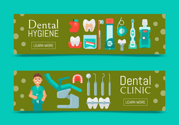Dental clinic banner Royalty Free Vector Image