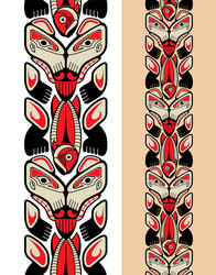 Haida style seamless pattern Royalty Free Vector Image