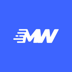 Letter mw fast speed technology modern logo design
