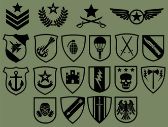 Military symbol icons Royalty Free Vector Image