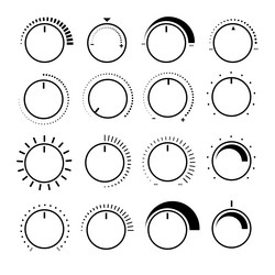 Adjustment dial rotary dials with round scale Vector Image