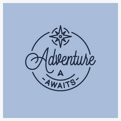Vintage summer adventure round emblem Royalty Free Vector