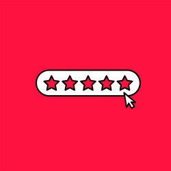 Five star review star rating Royalty Free Vector Image