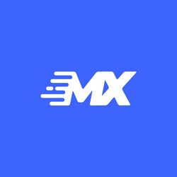 Letter mx fast speed technology modern logo design