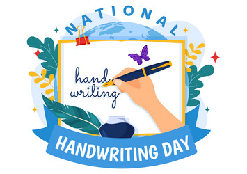 National handwriting day on 23 january with ink Vector Image