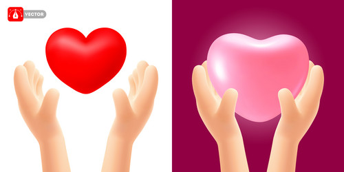3d hands giving heart Royalty Free Vector Image
