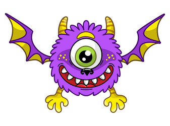 Isolated cartoon cute monster on white background Vector Image