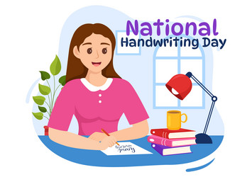 National handwriting day on 23 january with ink Vector Image