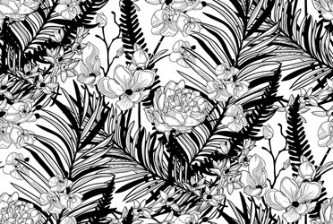 Seamless border with flowers Royalty Free Vector Image