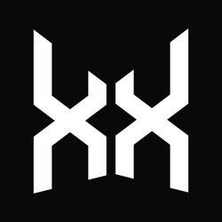 Xx logo monogram hexagon slice design template Vector Image