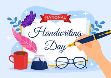National handwriting day on 23 january with ink Vector Image