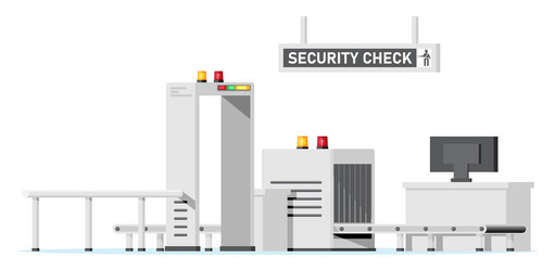 Passengers passes security check Royalty Free Vector Image