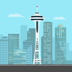 Seattle skyline Royalty Free Vector Image - VectorStock