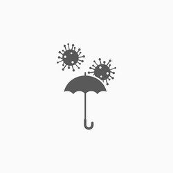 Umbrella safe from virus icon prevention Vector Image