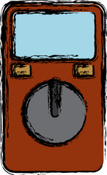 Electric test meter device icon Royalty Free Vector Image