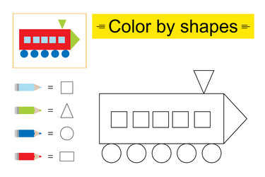 Basic shapes with animals for coloring Royalty Free Vector