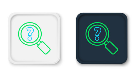 Line unknown search icon isolated on white Vector Image