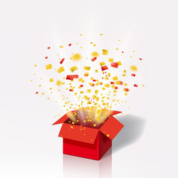Realistic magic open box gift Royalty Free Vector Image