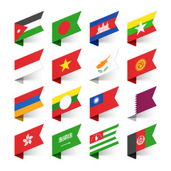 Asia flag pin set Royalty Free Vector Image - VectorStock