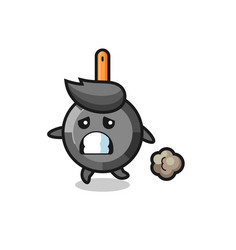 Frying pan mascot character with afraid gesture Vector Image