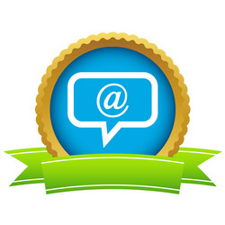 Gold email logo Royalty Free Vector Image - VectorStock