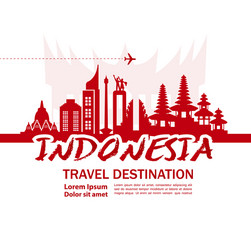 Indonesia travel attraction Royalty Free Vector Image