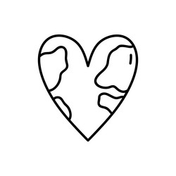 Heart-shaped planet earth Royalty Free Vector Image