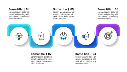 Infographic template 5 steps in a row with icons Vector Image