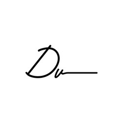 Letter dv signature logo template Royalty Free Vector Image